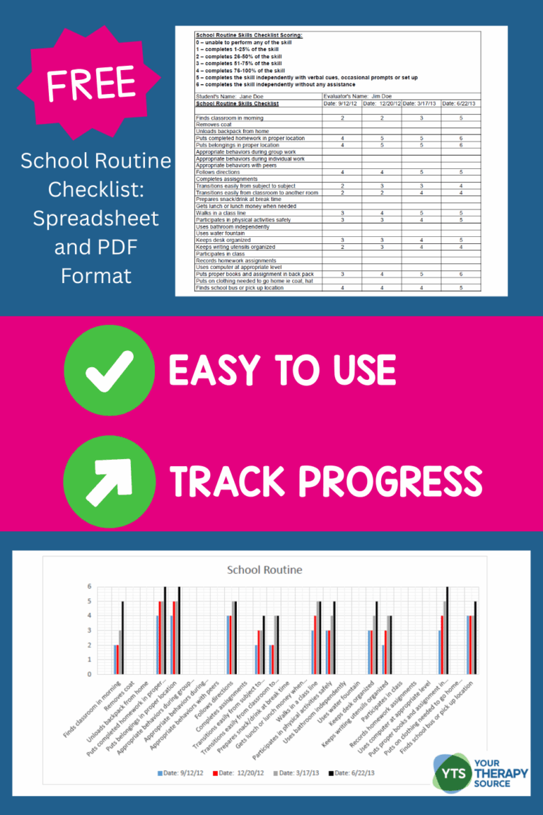 School Routine Checklist – Free Data Collection Tool - Your Therapy Source