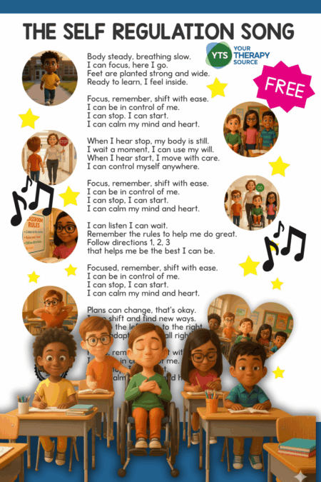 The Self Regulation Song - Free Printable - Your Therapy Source