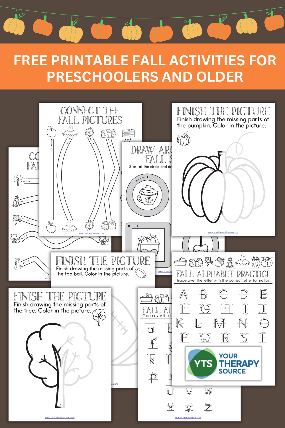 Fall Printable Activities for Preschoolers and Up - Your Therapy Source