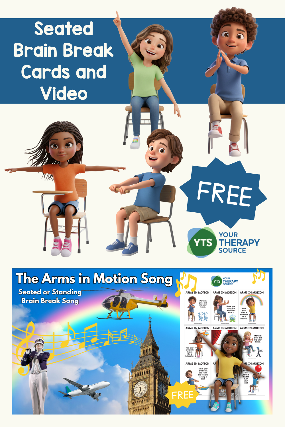 Exercise While Sitting - Arms in Motion Song FREE PDF - Your Therapy Source