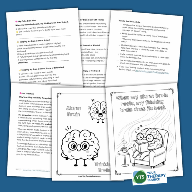 Help Students Build a Calm Brain - Free Printable - Your Therapy Source