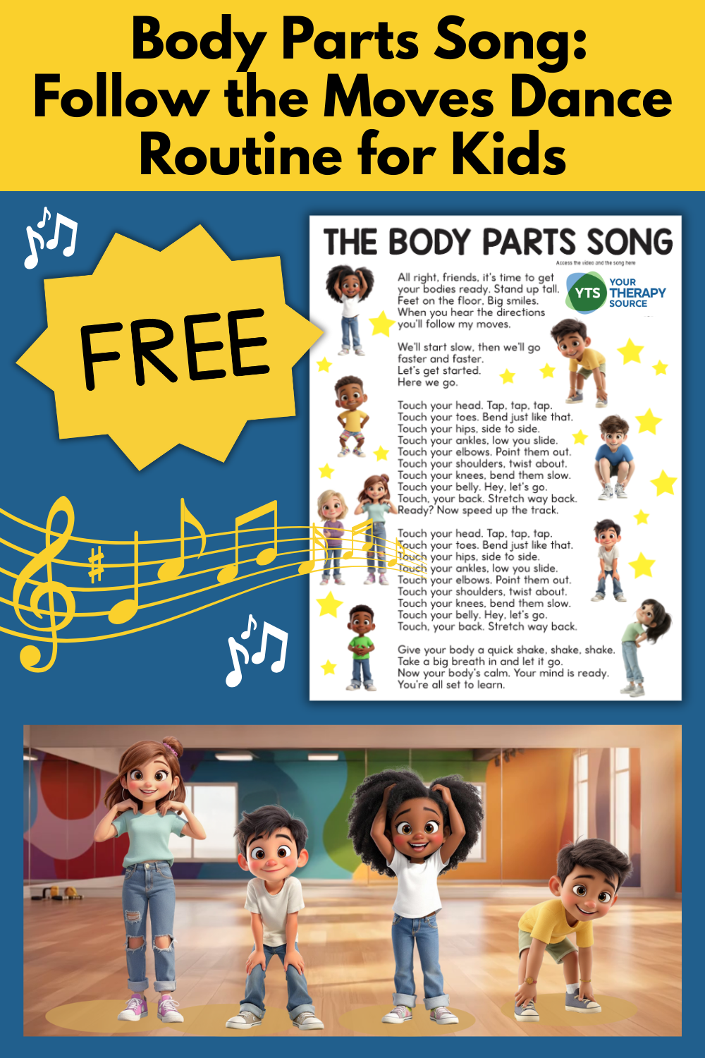 The Body Parts Song Free Printable and Video - Your Therapy Source