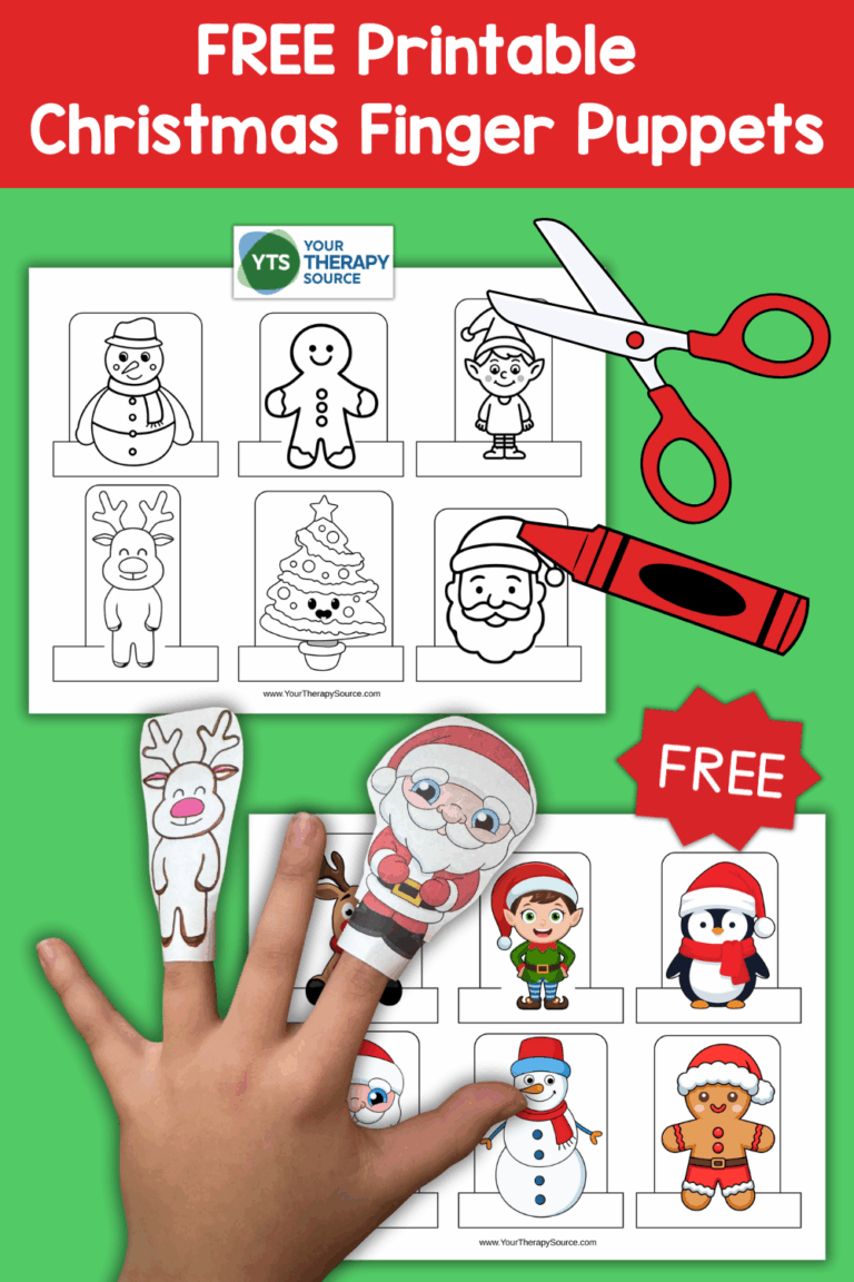 Christmas Finger Puppets Free Printables - Your Therapy Source