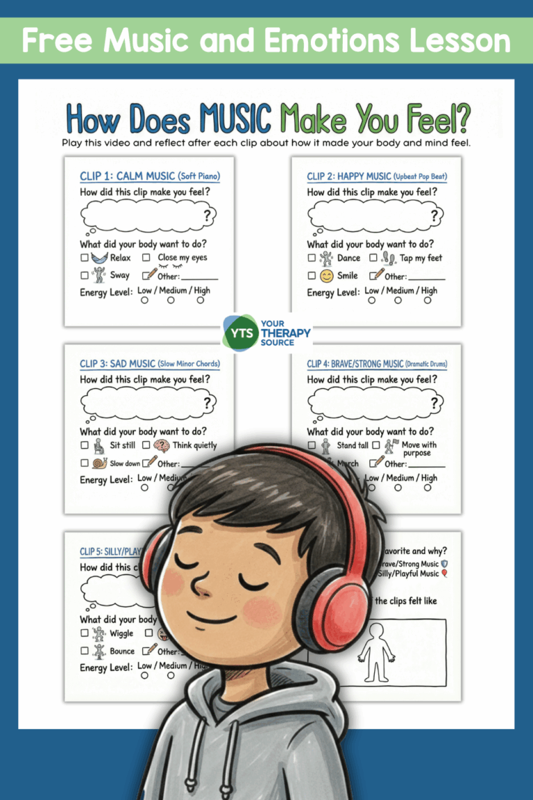 Music and Emotions Activity Free Printable and Video Lesson - Your ...