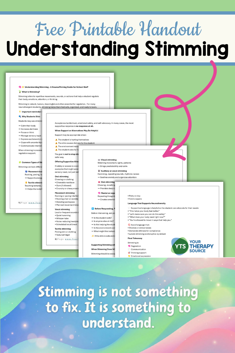 Sharing Information on Stimming Behaviors – Free Handout - Your Therapy ...
