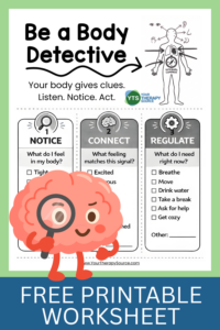 Be a Body Detective Interoception Worksheet - Free - Your Therapy Source