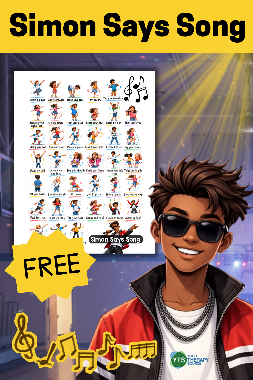 Simon Says Song Free Printable - Your Therapy Source