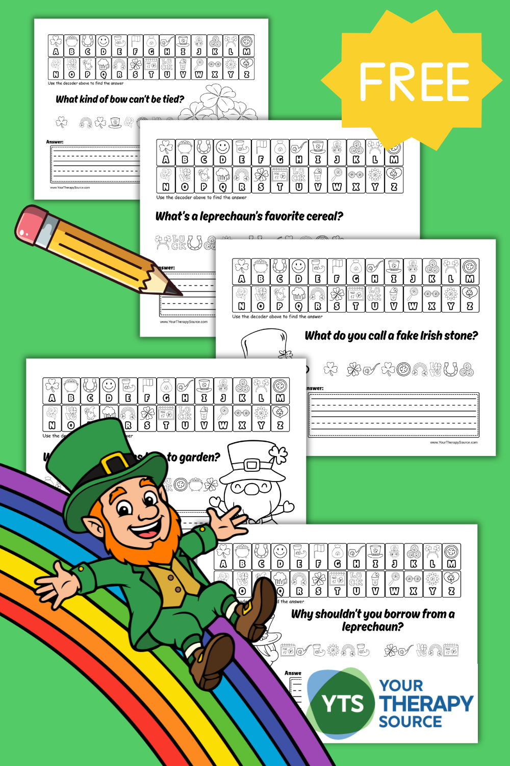 Free St Patrick’s Day Code Breakers - Your Therapy Source