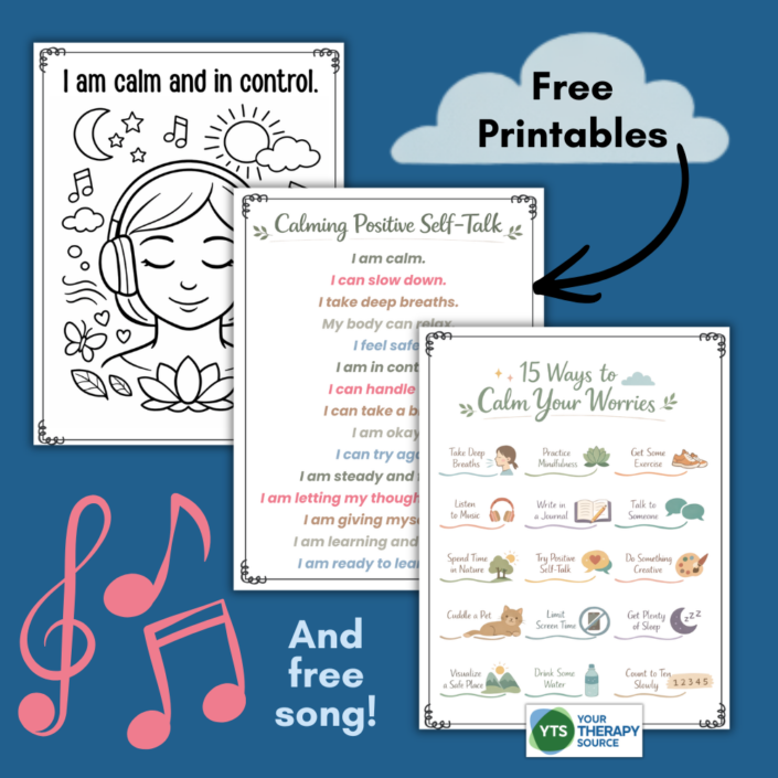 Calming Positive Self-Talk - Free Printables - Your Therapy Source