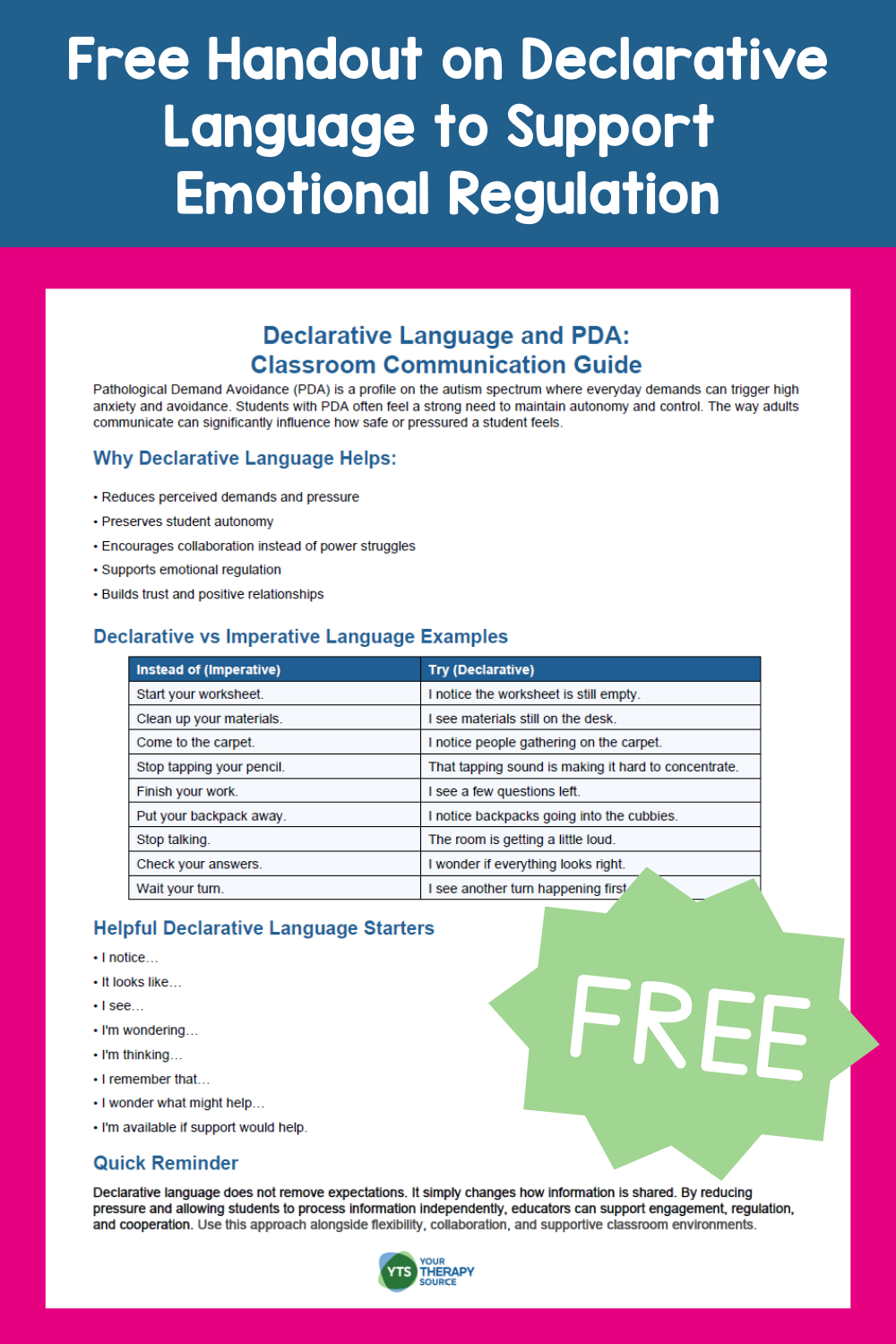 Pathological Demand Avoidance in Students - Your Therapy Source