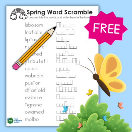Free Printable Spring Word Scramble - Your Therapy Source