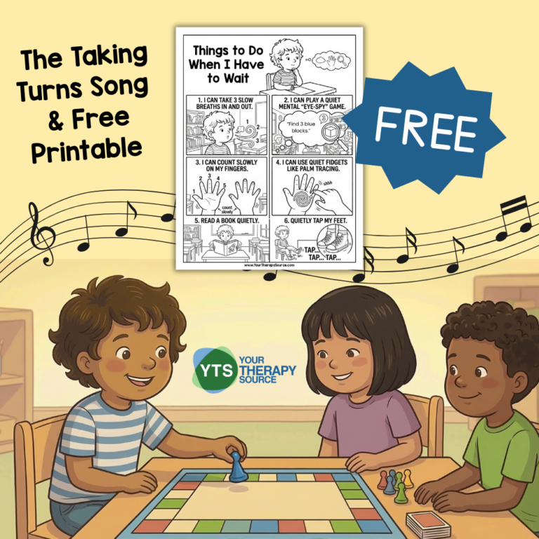 Free Taking Turns Song Printable - Your Therapy Source