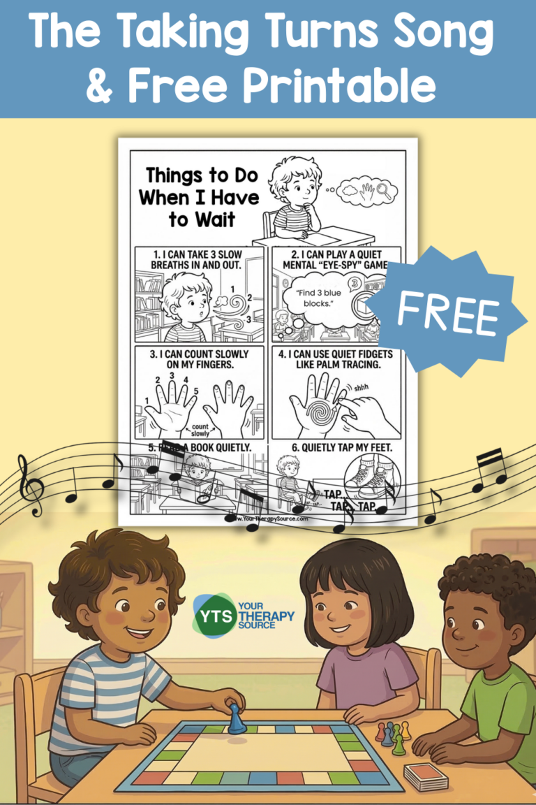 Free Taking Turns Song Printable - Your Therapy Source