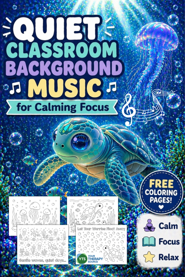 Quiet Calming Music for Classroom + Coloring Pages Free PDF - Your ...